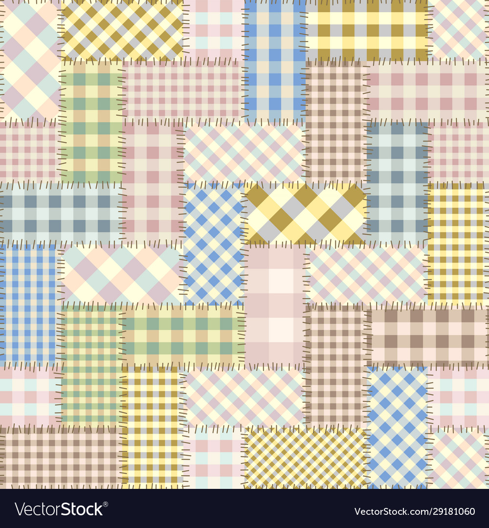 Patchwork textile pattern seamless quilting Vector Image