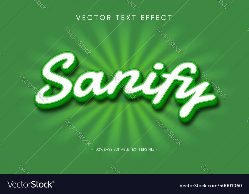 Sanify text effect Royalty Free Vector Image - VectorStock