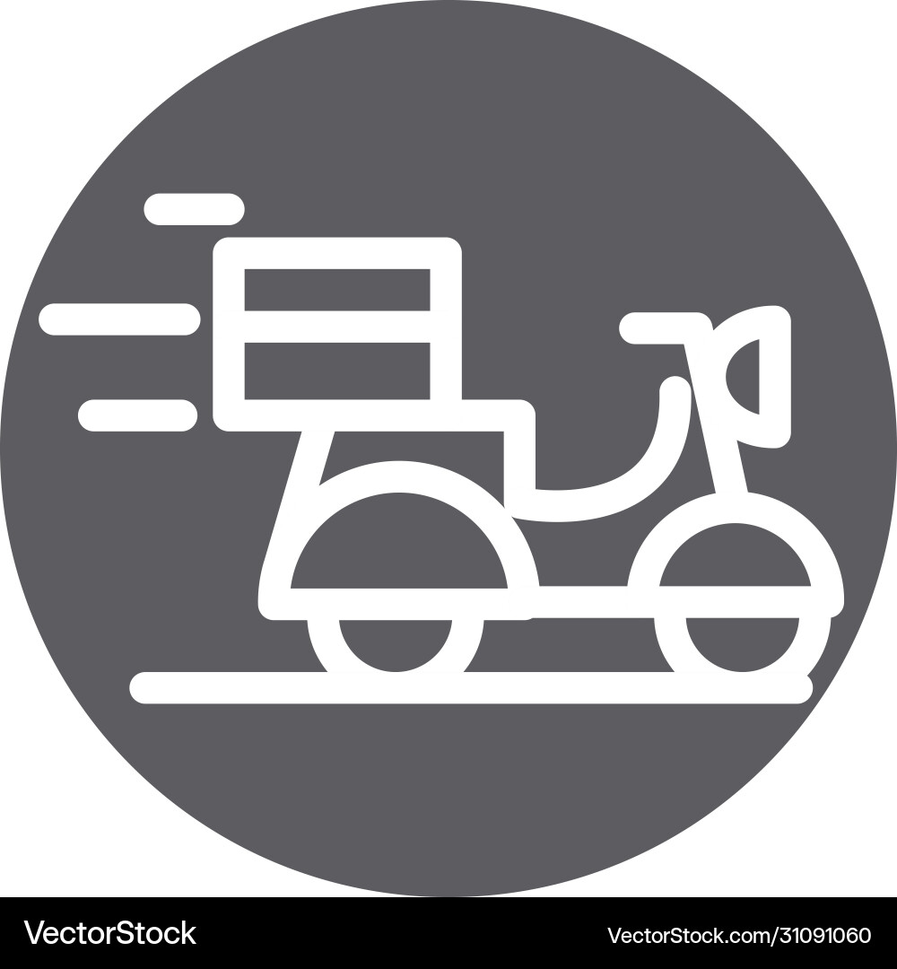 Scooter transport box delivery cargo service Vector Image