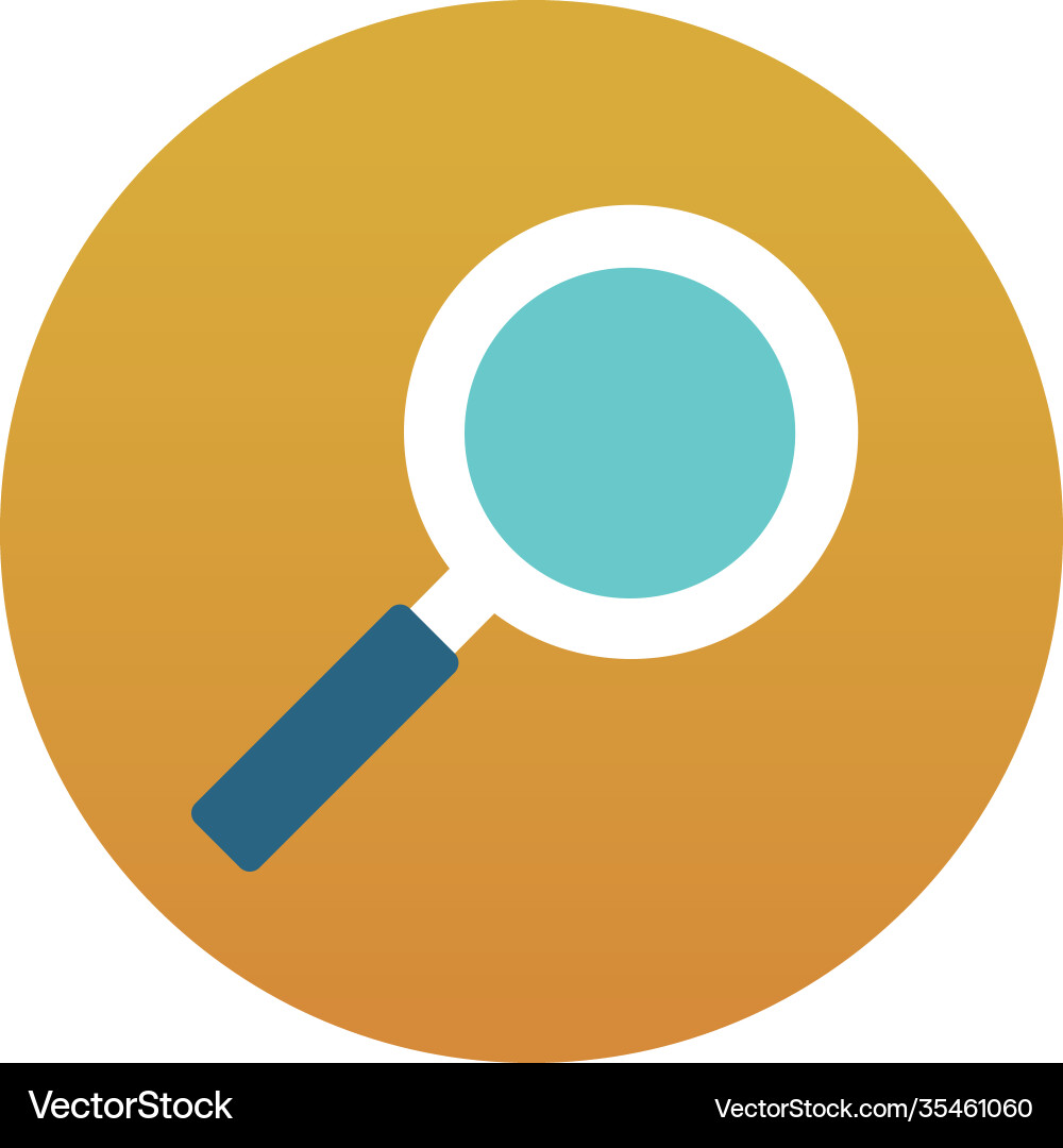 Search app inside a bubble with a magnify glass Vector Image