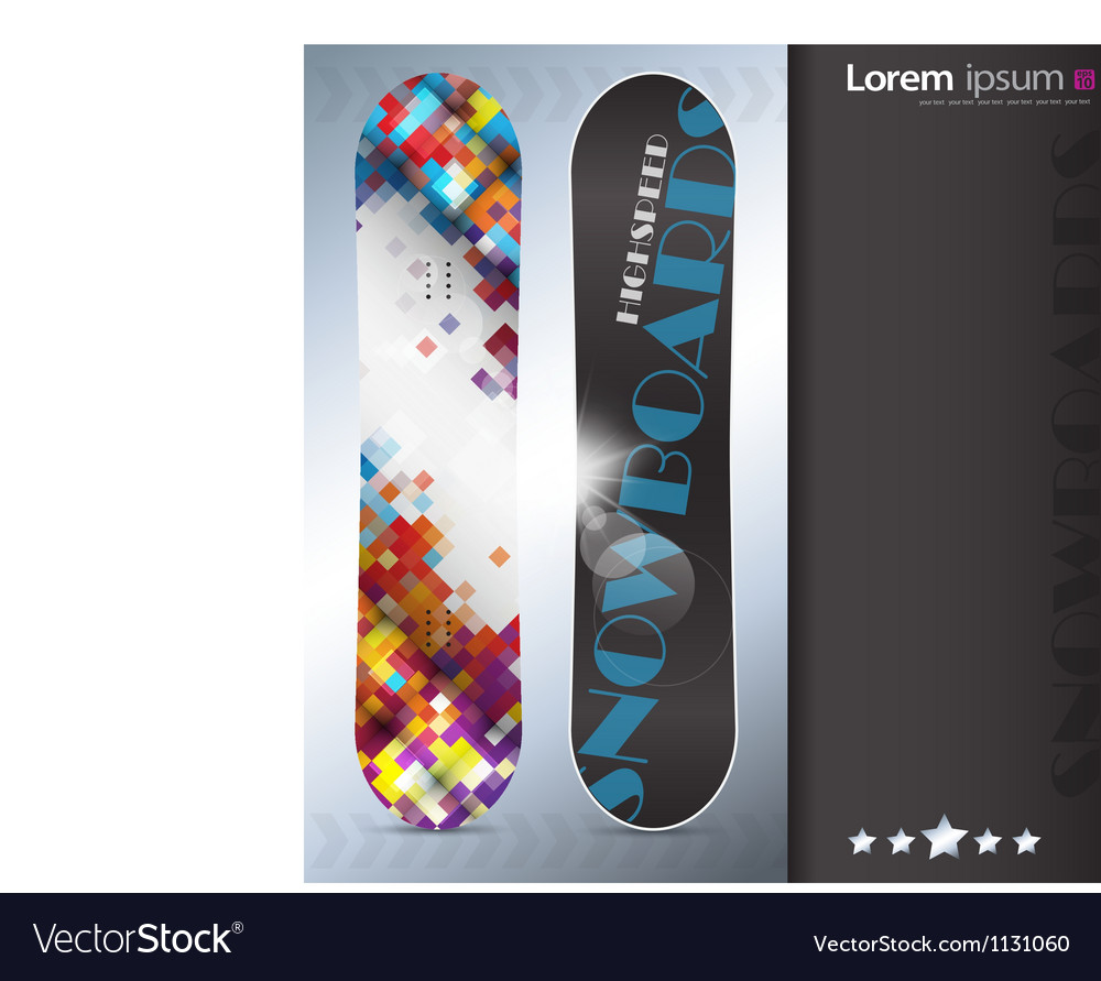 Snowboards template abstract Royalty Free Vector Image