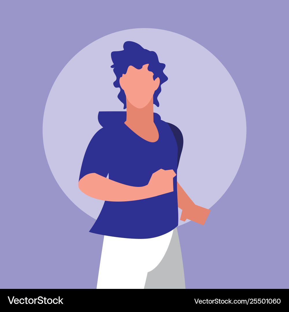 Young athletic man running avatar character Vector Image