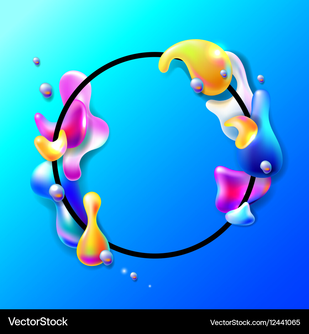 Abstract bright colorful plasma drops shapes Vector Image