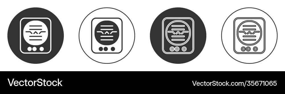 Black attitude indicator is an instrument used in Vector Image