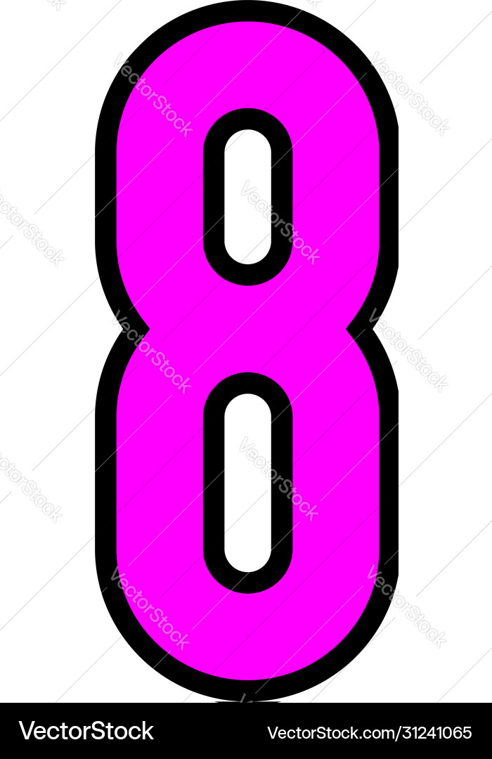 Colored font alphabet in simple style number one Vector Image