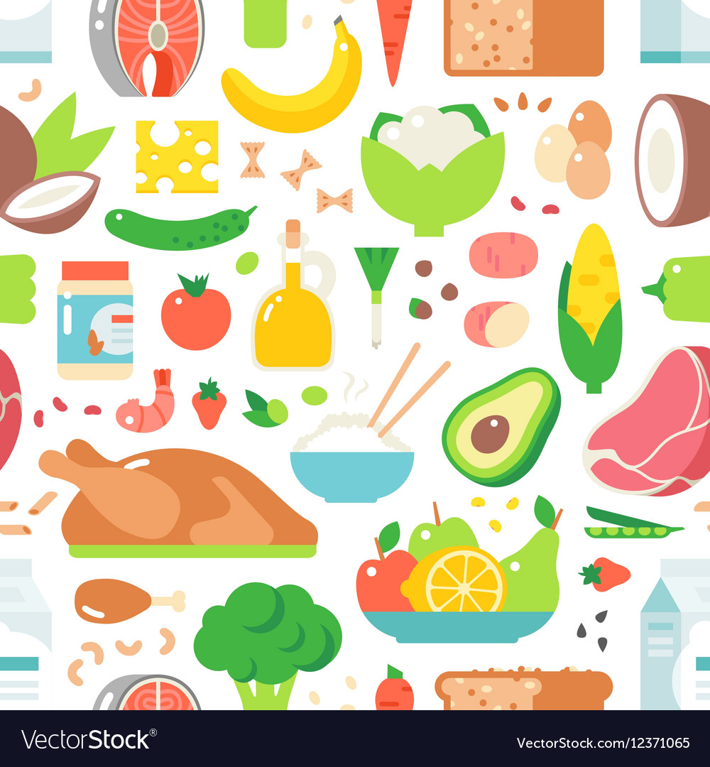 Food seamless pattern Royalty Free Vector Image