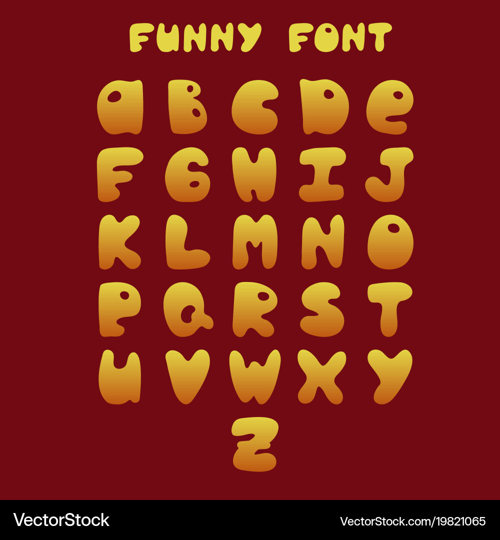 Funny hand-drawn english alphabet Royalty Free Vector Image