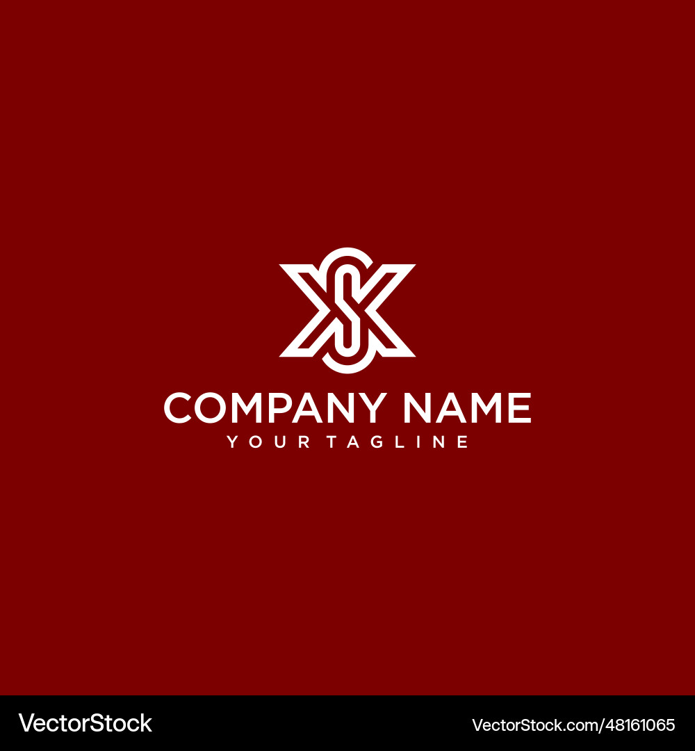 Letter sx or xs monogram logo design Royalty Free Vector
