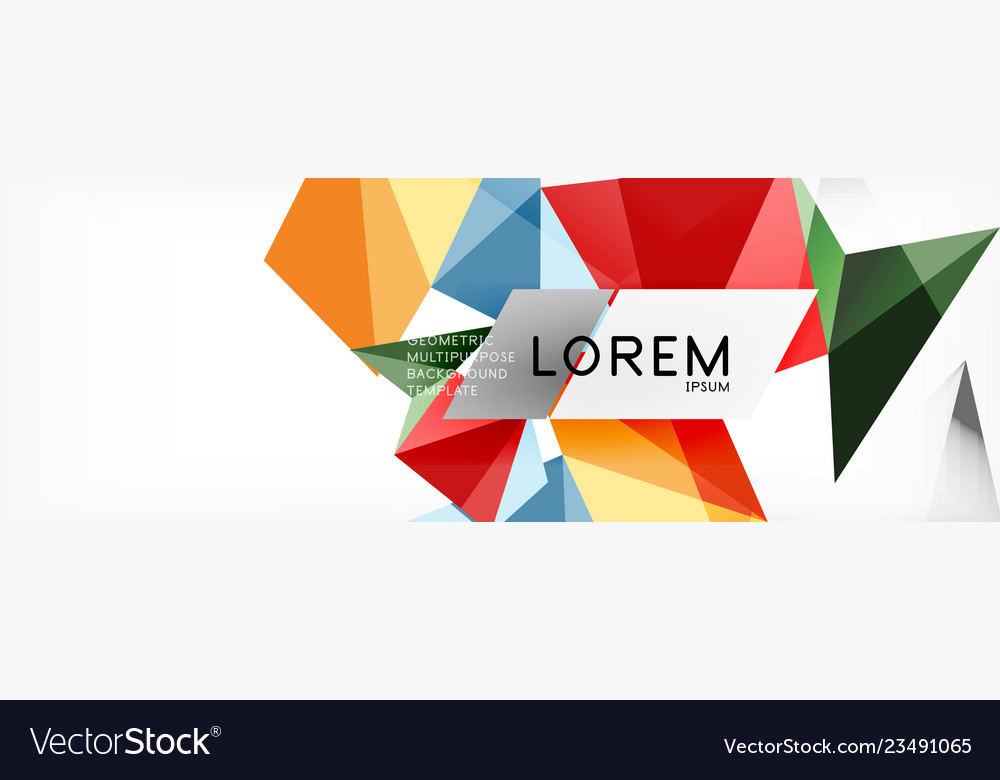 Mosaic Triangular Low Poly Style Abstract Vector Image