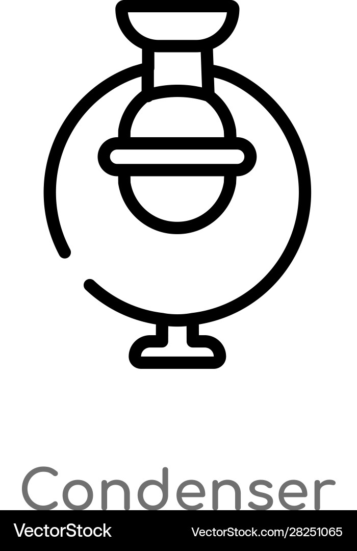 Outline condenser icon isolated black simple line Vector Image