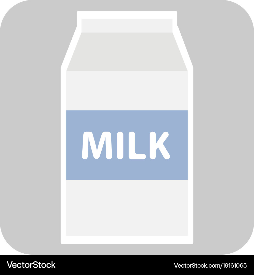 Paper packet with milk isolated on white Vector Image