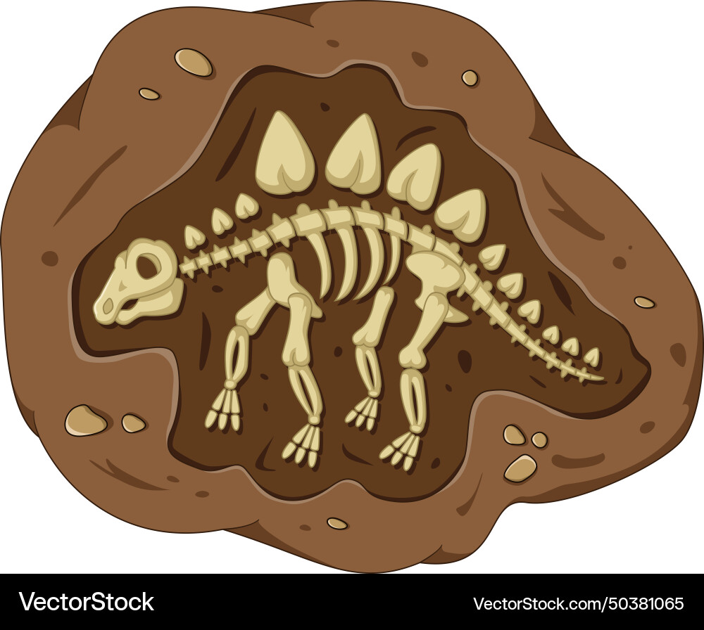 Prehistoric reptile skeletons lying underground Vector Image