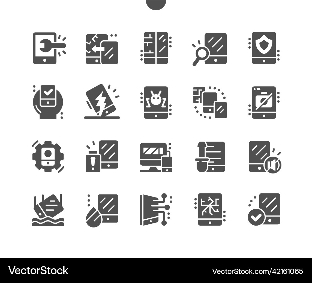 Repair smartphone checking the phone Royalty Free Vector