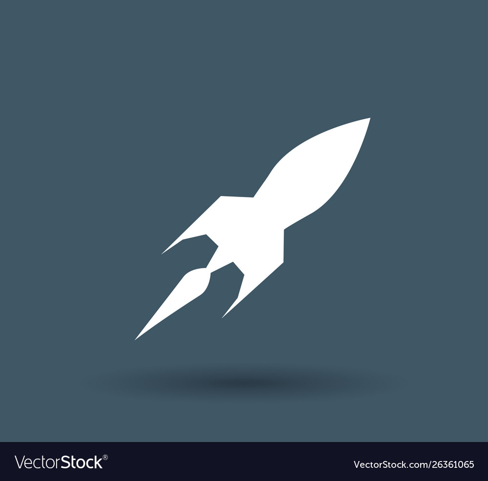 Rocket icon flat design Royalty Free Vector Image