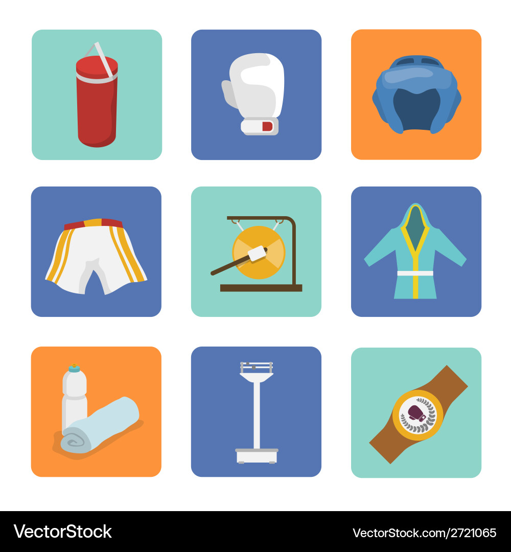 Set of boxing icons Royalty Free Vector Image - VectorStock