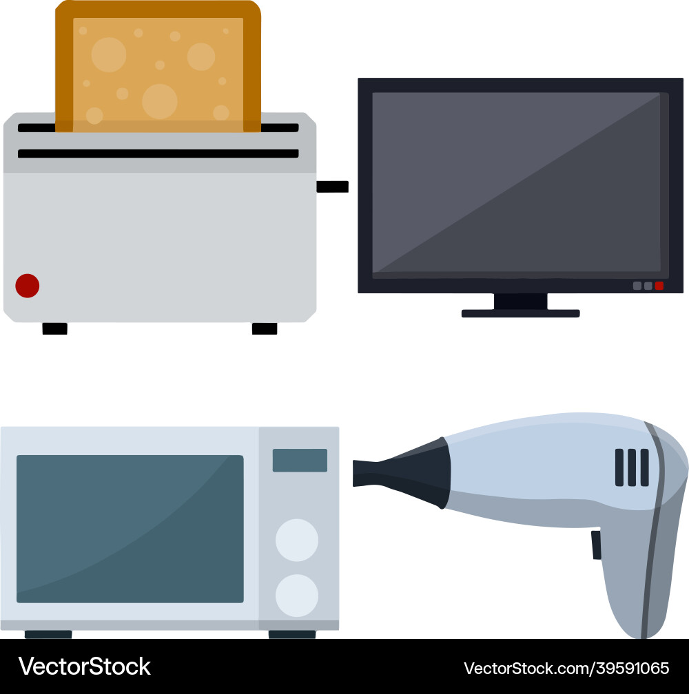 Set of home electrical appliances Royalty Free Vector Image