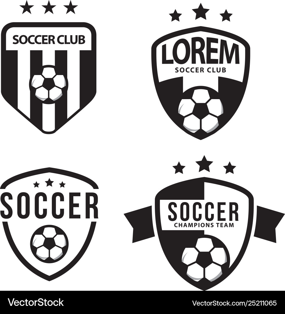 Soccer club logo set template design Royalty Free Vector