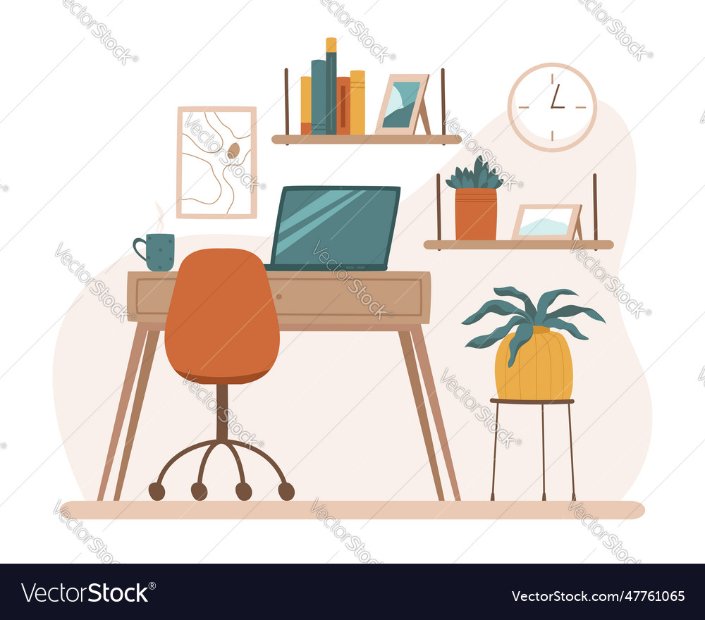 Workplace for remote work Royalty Free Vector Image