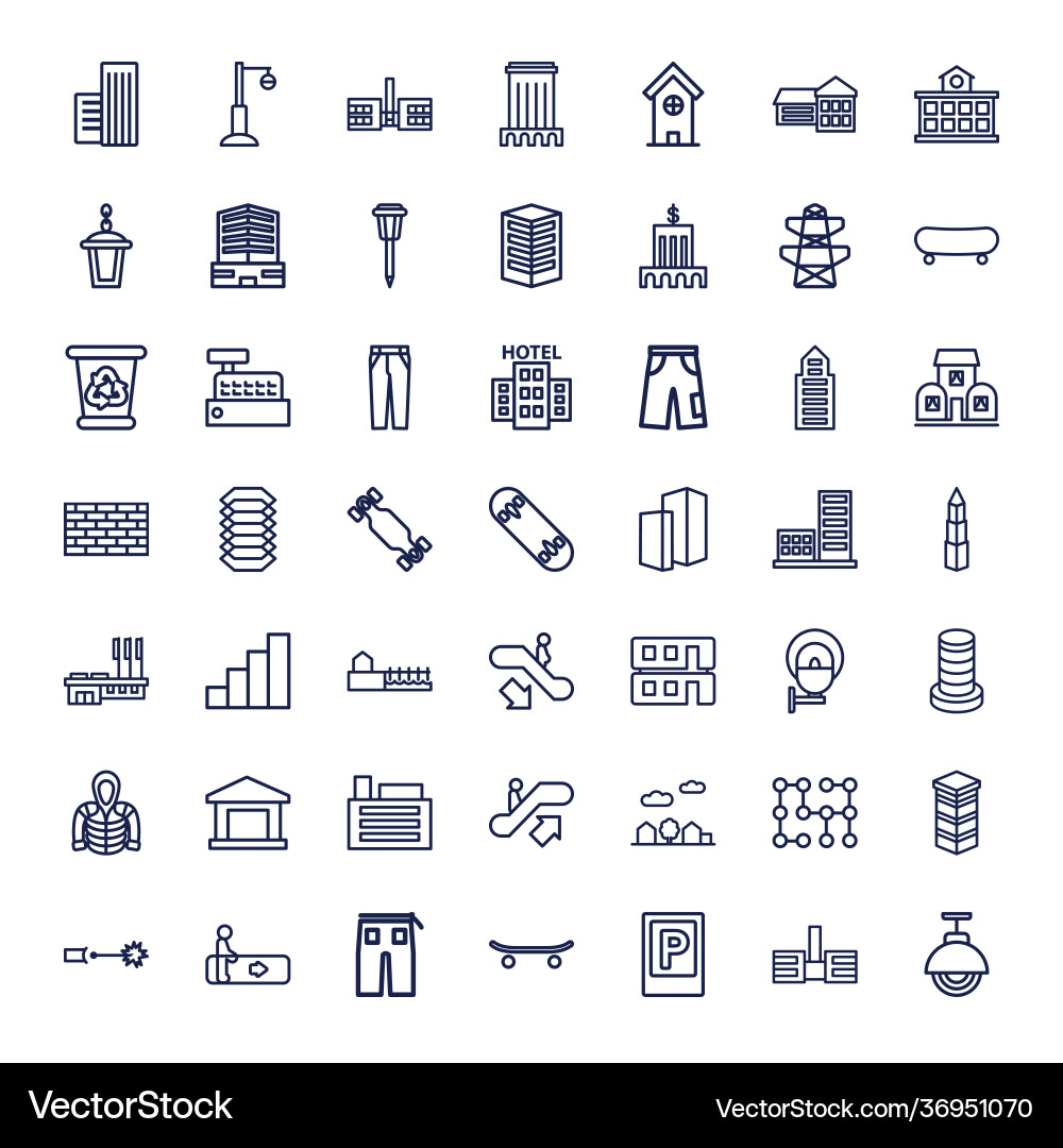 49 urban icons Royalty Free Vector Image - VectorStock