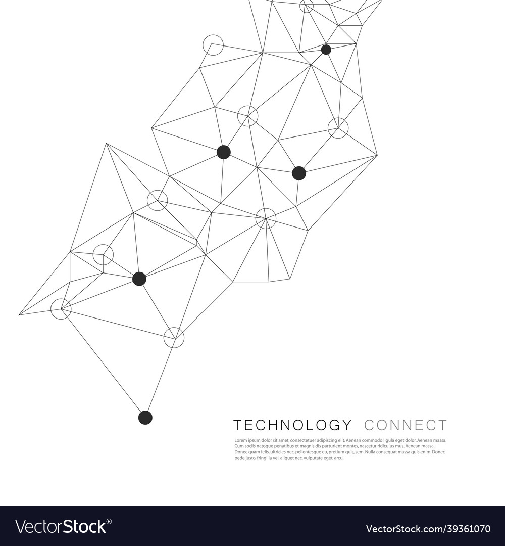 Abstract Connection Structure With Dots And Lines Vector Image