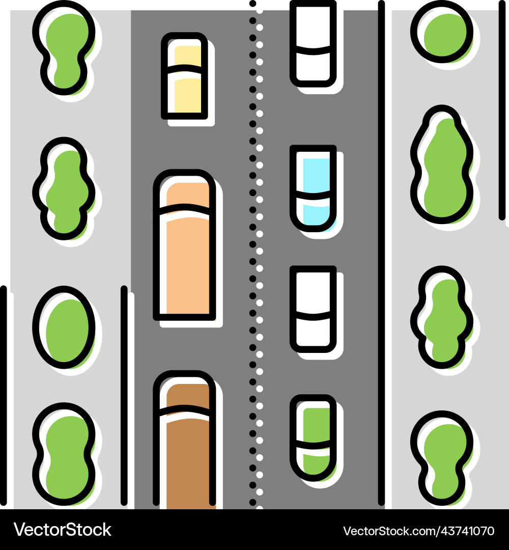 Avenue city color icon Royalty Free Vector Image