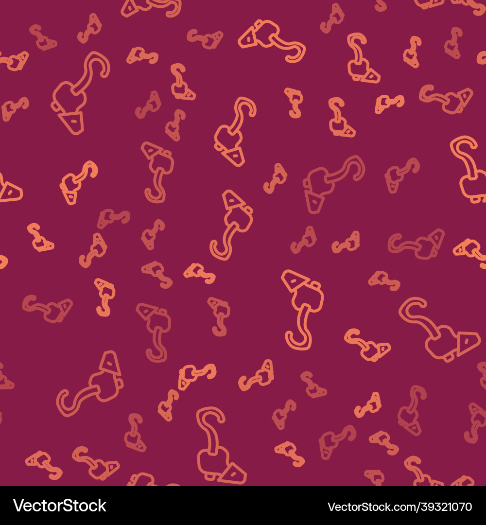 Brown line magic staff icon isolated seamless Vector Image