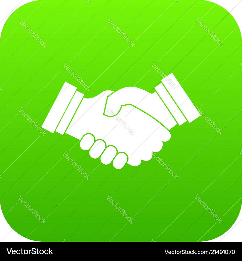 Business handshake icon digital green Royalty Free Vector