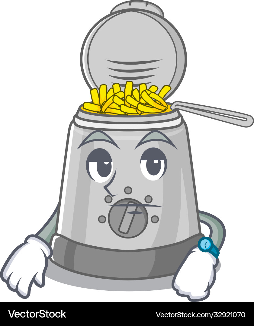 Cartoon character design deep fryer Royalty Free Vector
