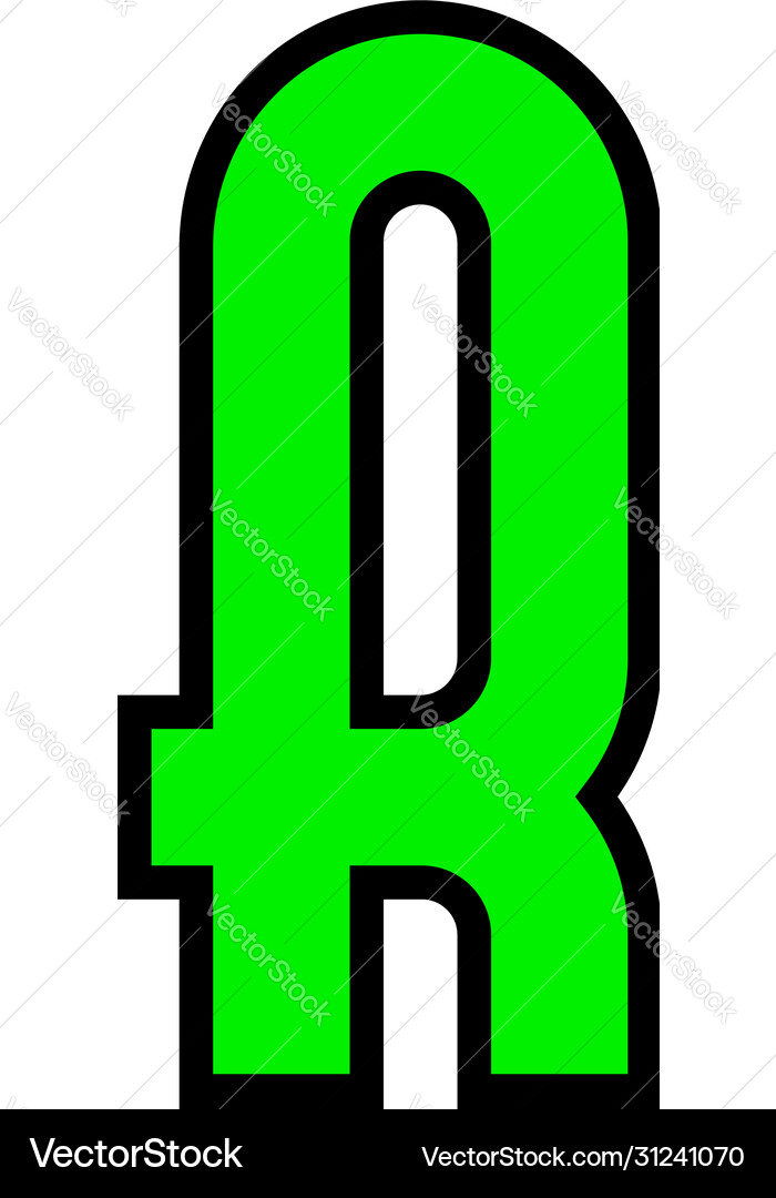 Colored font alphabet in simple style letter Vector Image