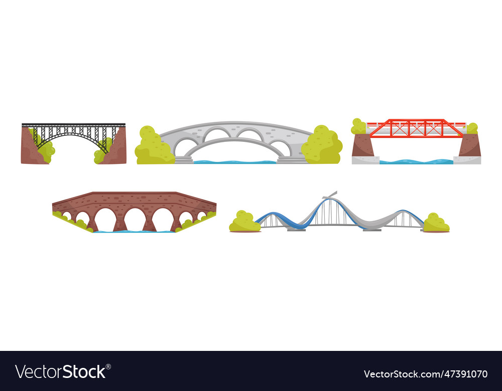 Different bridge as structure for spanning Vector Image Different bridge as structure for spanning Vector Image