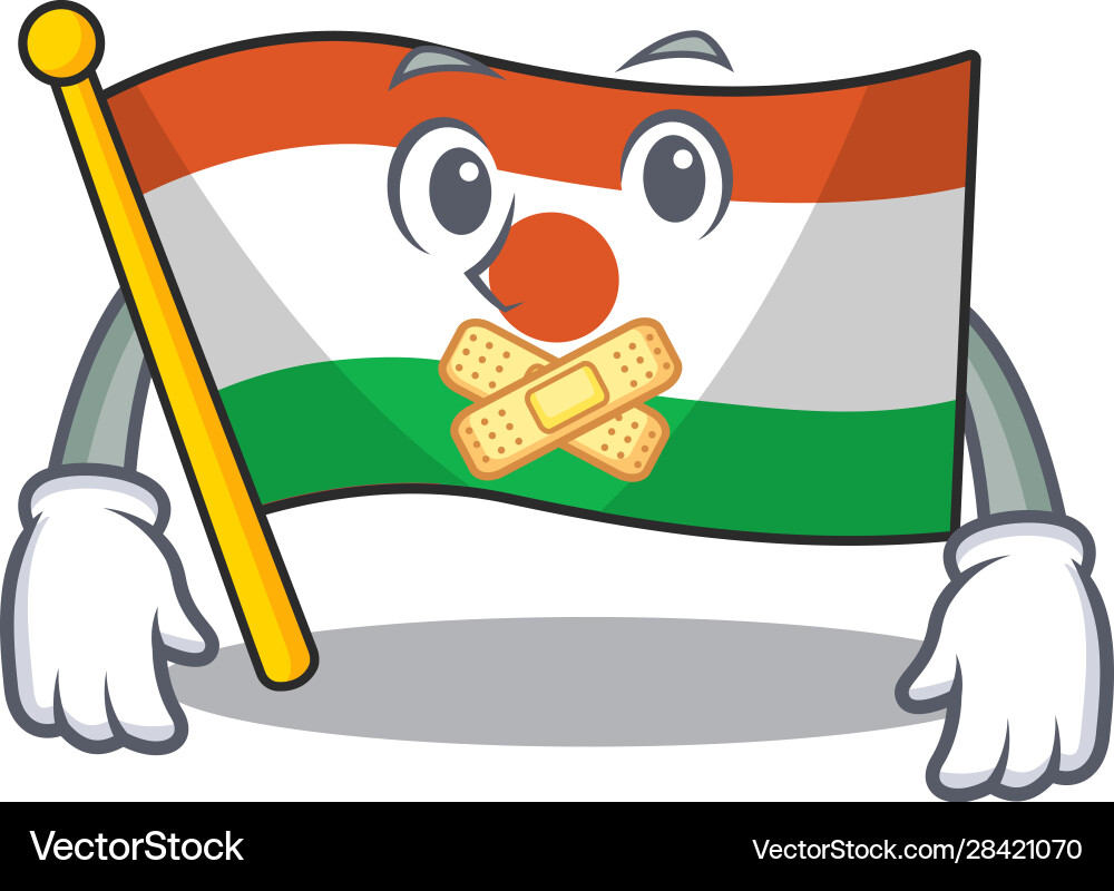 Flag niger scroll mascot cartoon character design Vector Image