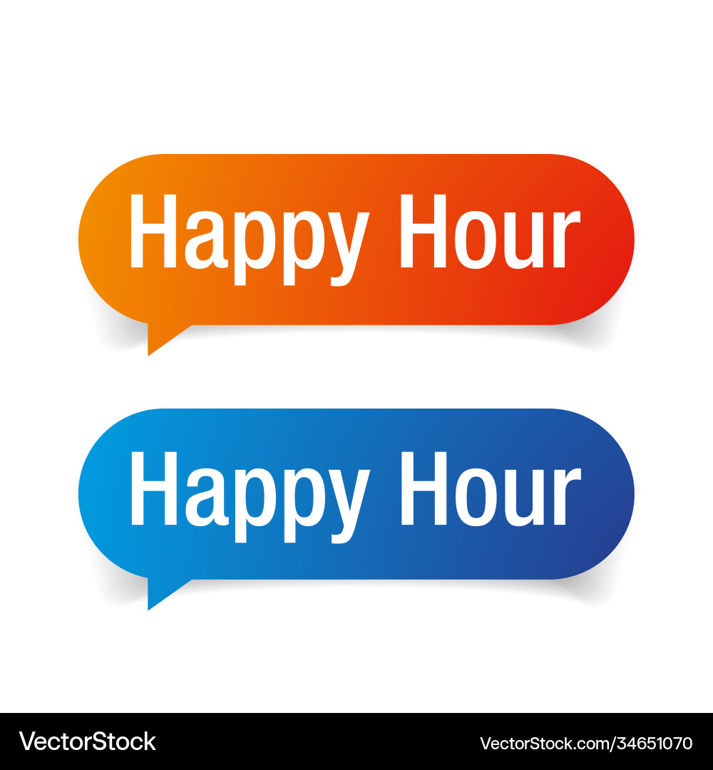 Happy hour speech bubble Royalty Free Vector Image