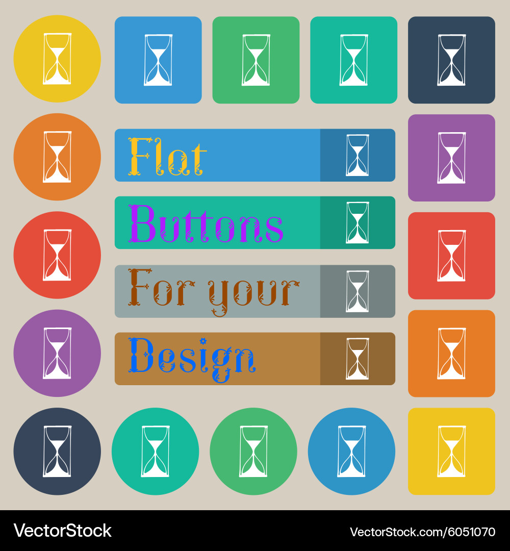 Hourglass sign icon sand timer symbol set Vector Image