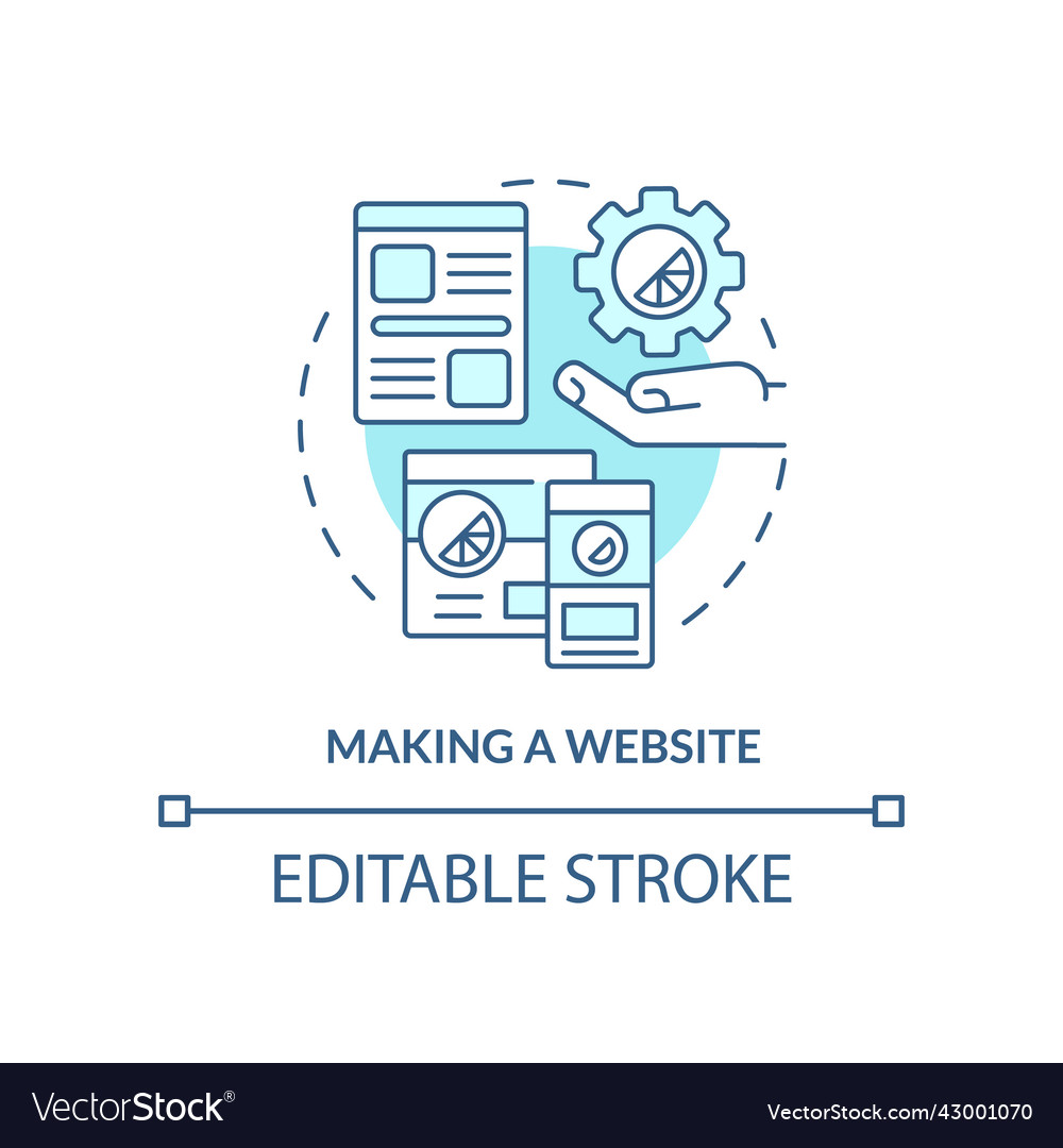 Making website turquoise concept icon Royalty Free Vector
