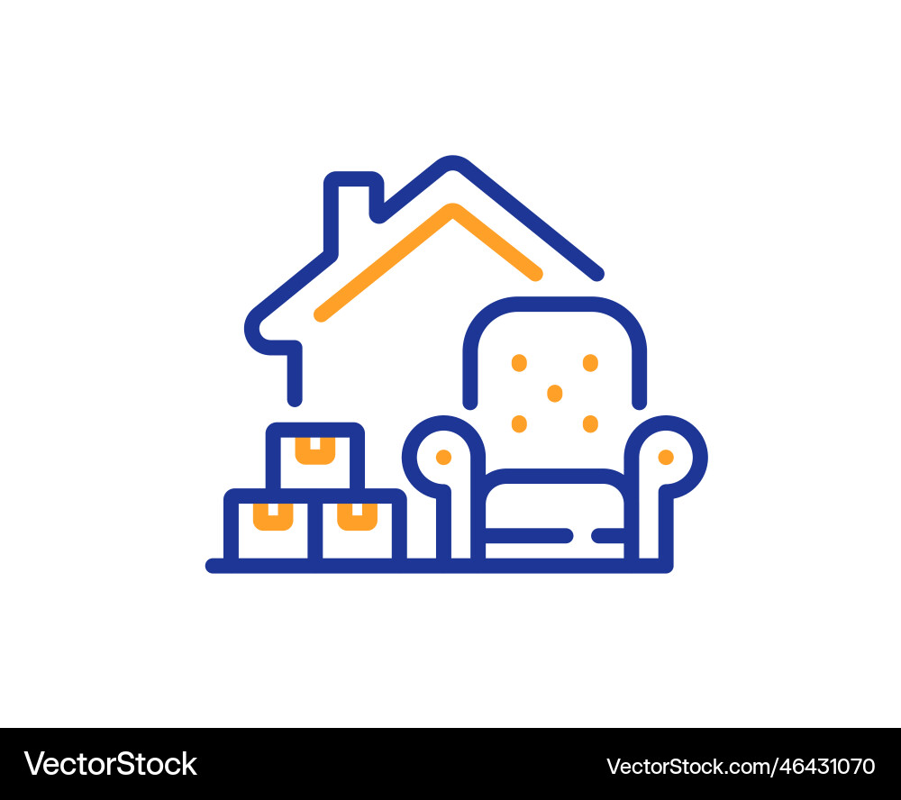 Packing things line icon home moving sign Vector Image