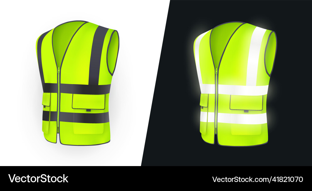 Safety vest day and night front side Royalty Free Vector