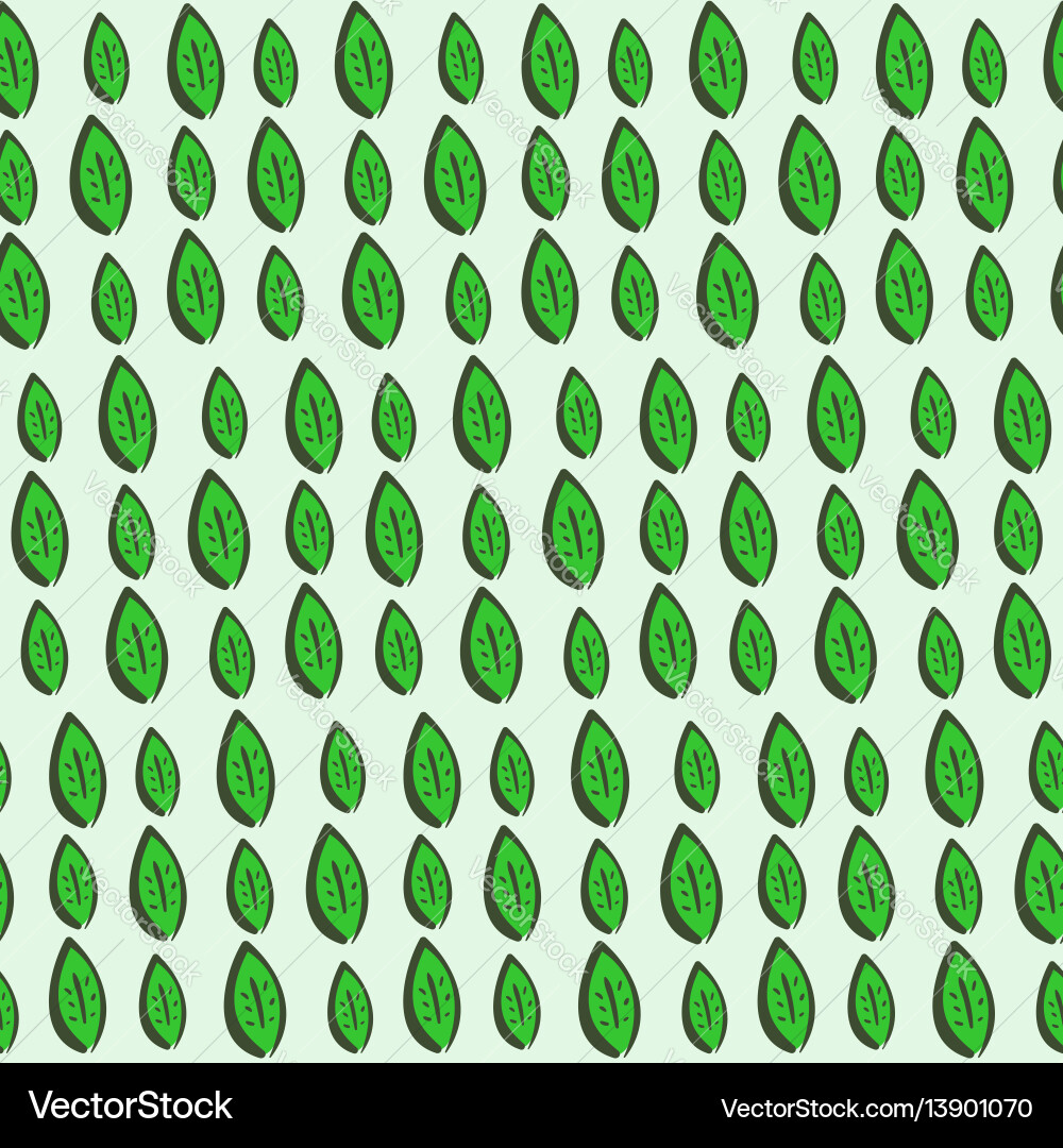 Seamless pattern with rows of green leaves Vector Image
