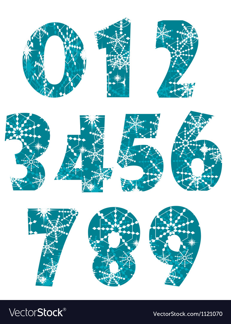 Snowflake themed Numbers Royalty Free Vector Image