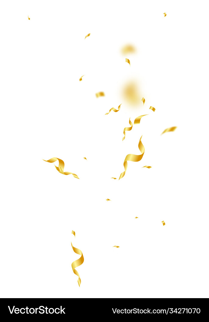 Streamers and confetti gold tinsel Royalty Free Vector Image