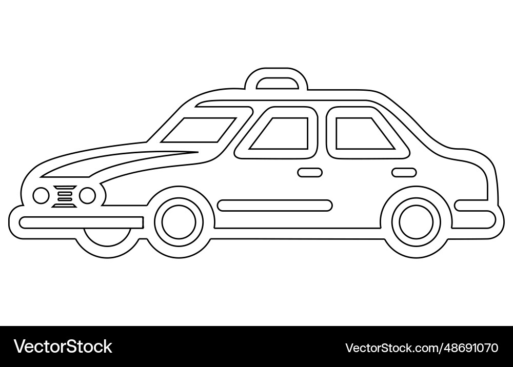 Taxi car outline Royalty Free Vector Image - VectorStock