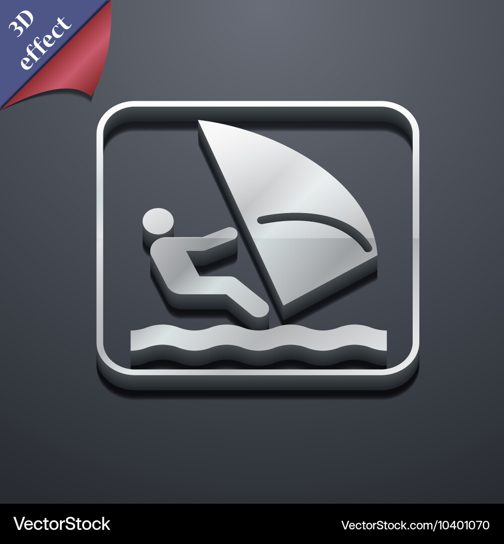 Windsurfing icon symbol 3d style trendy modern Vector Image