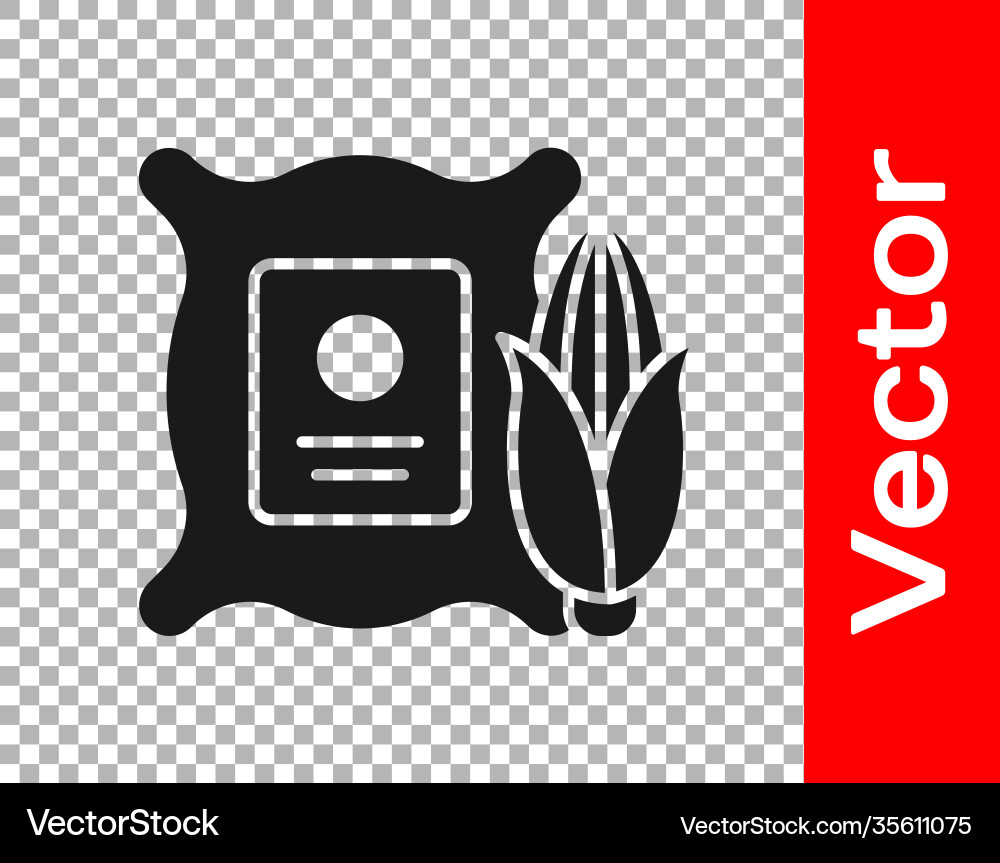 Black corn in sack icon isolated Royalty Free Vector Image