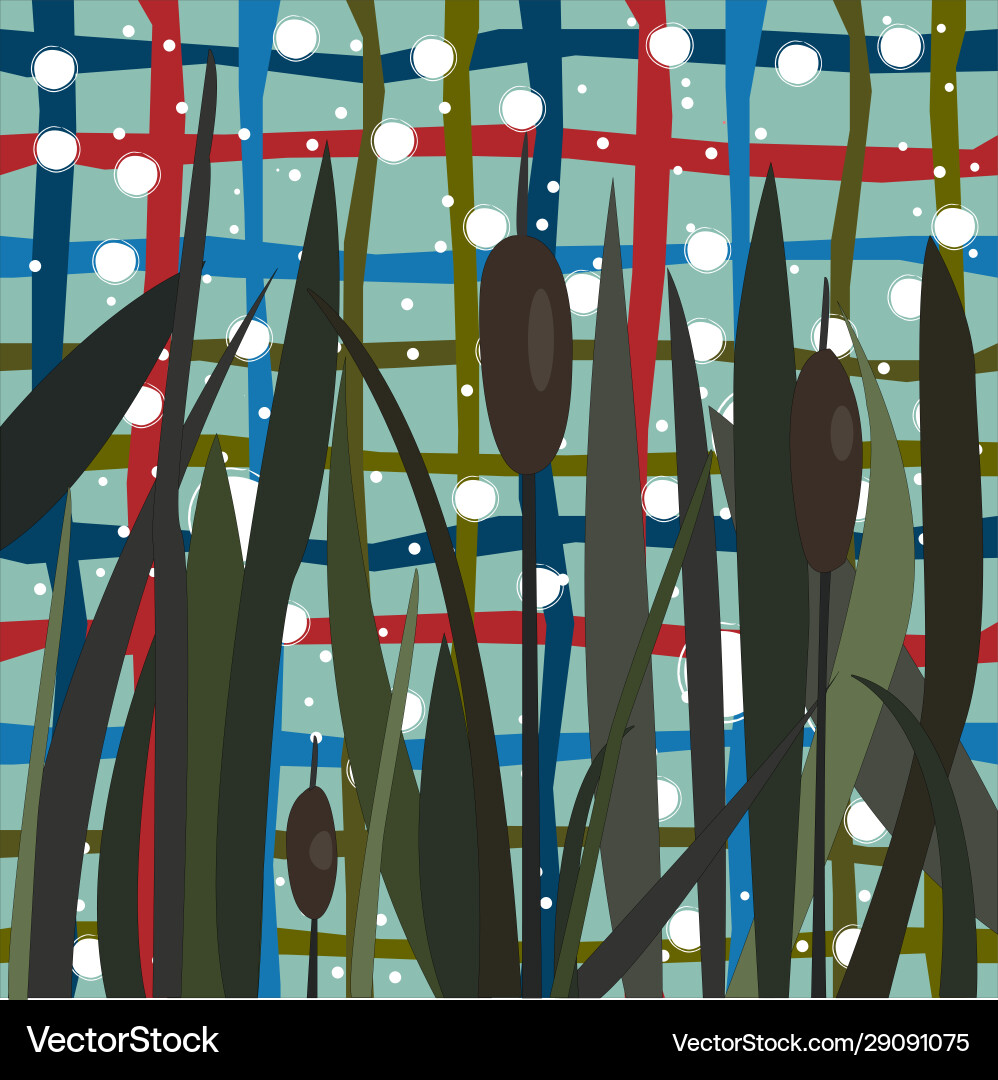 Bush swamp reed on a lake Royalty Free Vector Image