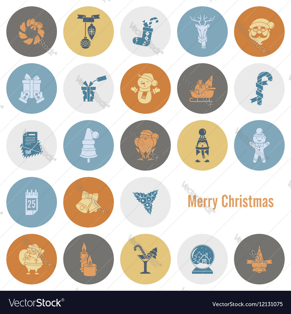 Christmas and winter icons collection Royalty Free Vector