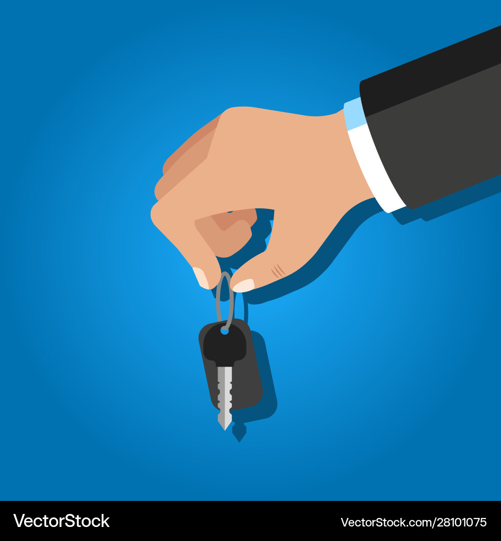 Cropped a hand holding car key Royalty Free Vector Image