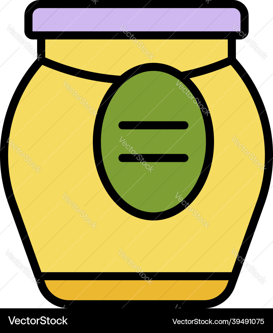 Fresh jam jar icon color outline Royalty Free Vector Image
