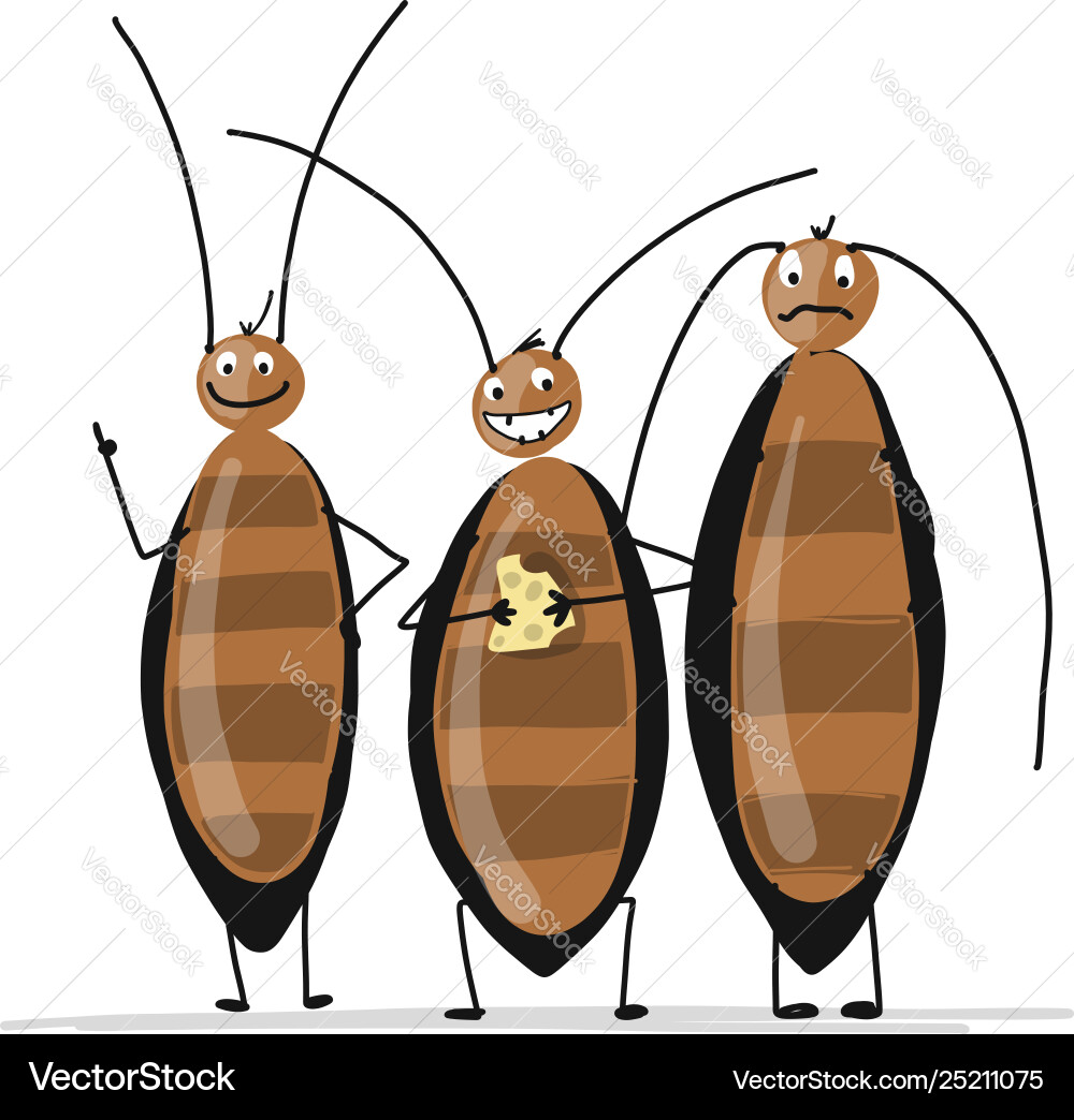 Funny cockroaches for your design Royalty Free Vector Image