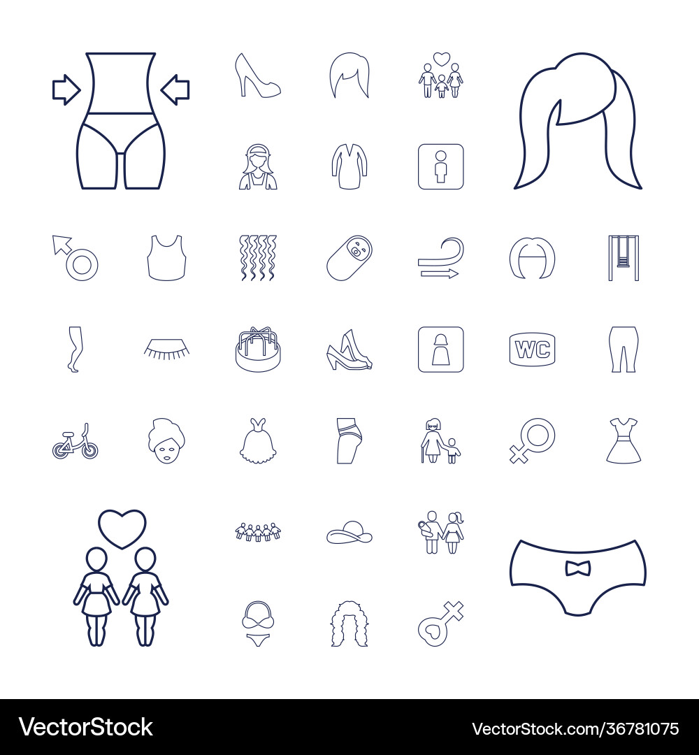 Girl icons Royalty Free Vector Image - VectorStock