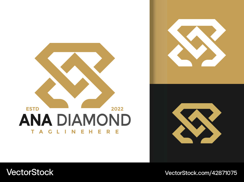 Letter a luxury diamond modern logo design Vector Image