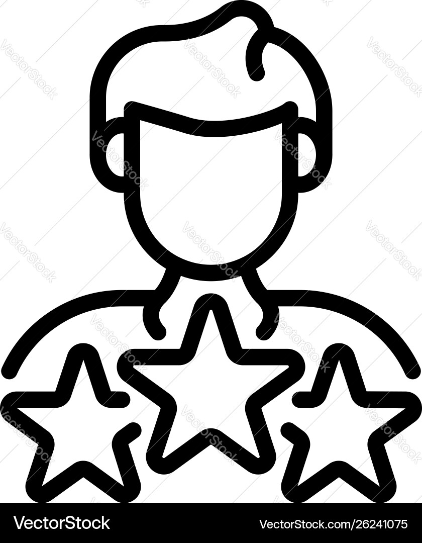 Man star avatar icon outline style Royalty Free Vector Image